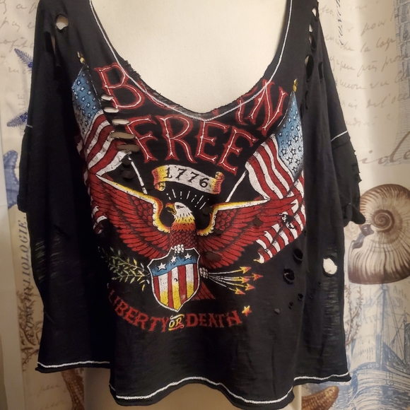 emory park | Tops | Emory Park Patriotic Oversized Distressed Tshirt ...